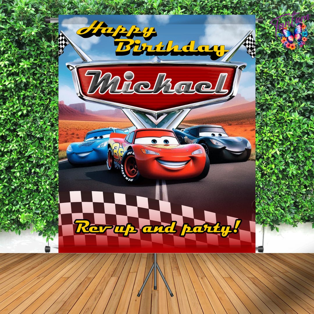 Cars Backdrop, Custom Banner, Cars Birthday Party, Cars Decor, Custom ...