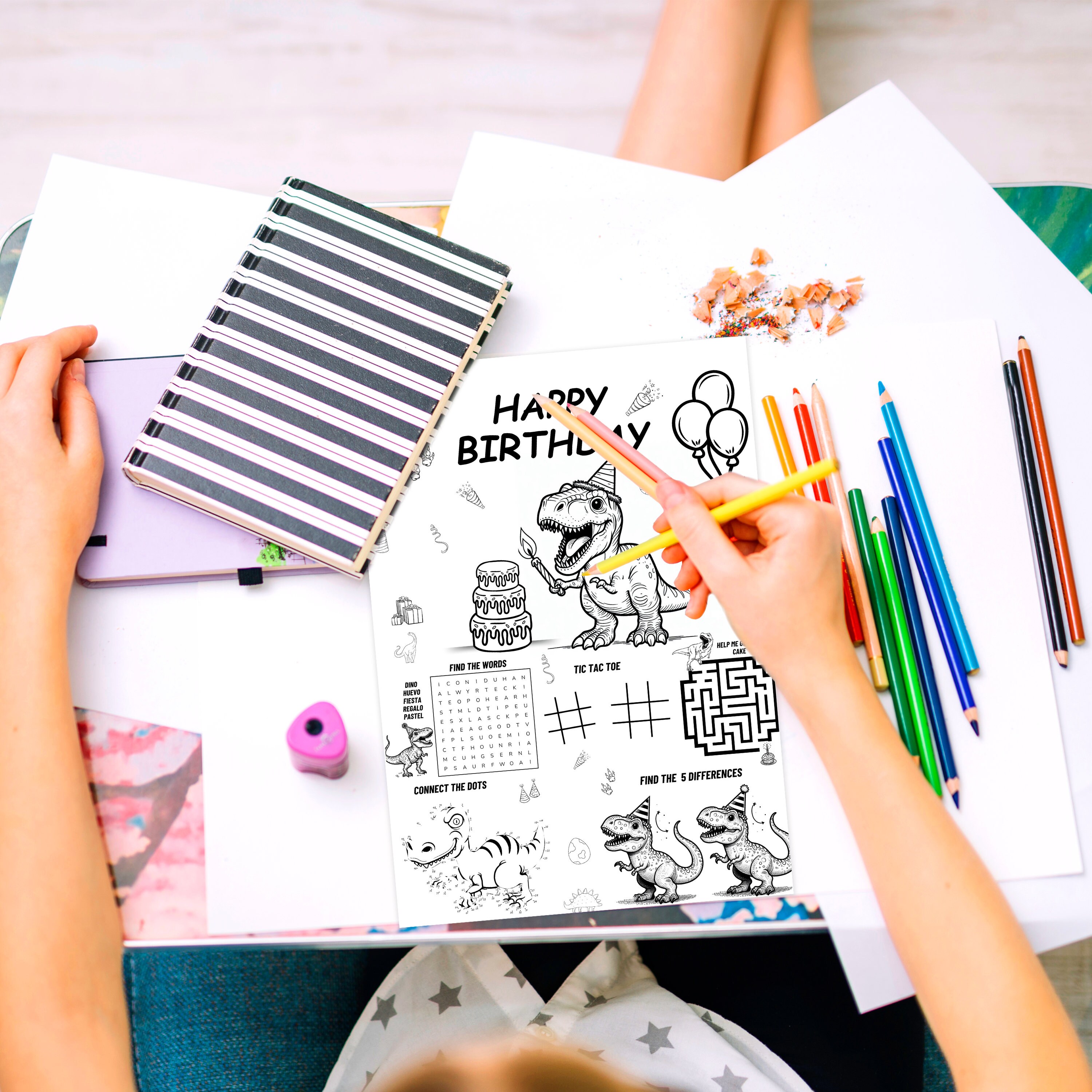 Personalized Birthday Party Mat, Birthday Party Activity Sheet, Custom ...