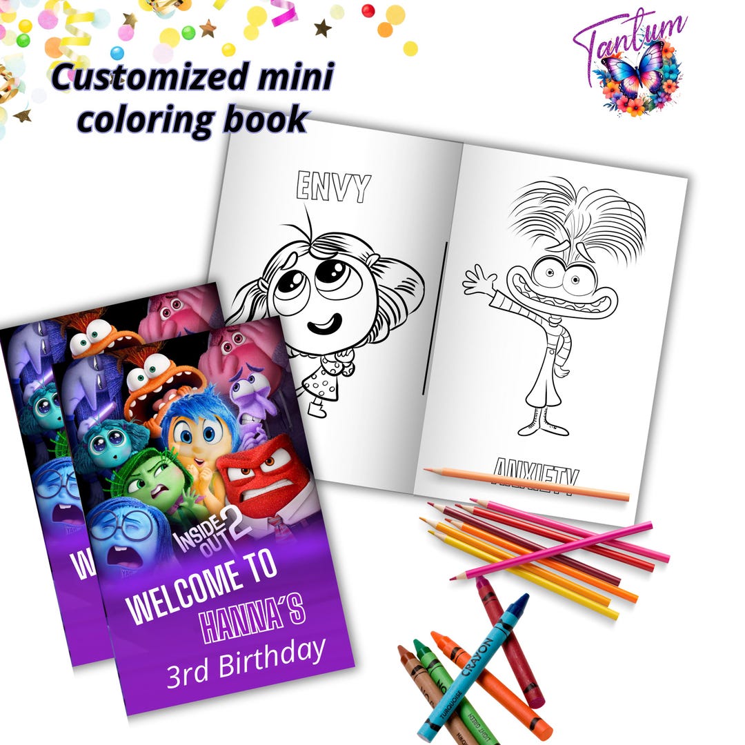 Editable Inside Out Mini Coloring Book, Inside Out Coloring Book ...