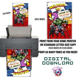 Superhero Welcome Sign, Superhero Welcome Poster, Superhero Birthday ...