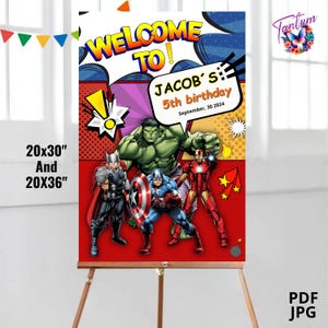 Superhero Welcome Sign, Superhero Welcome Poster, Superhero Birthday ...