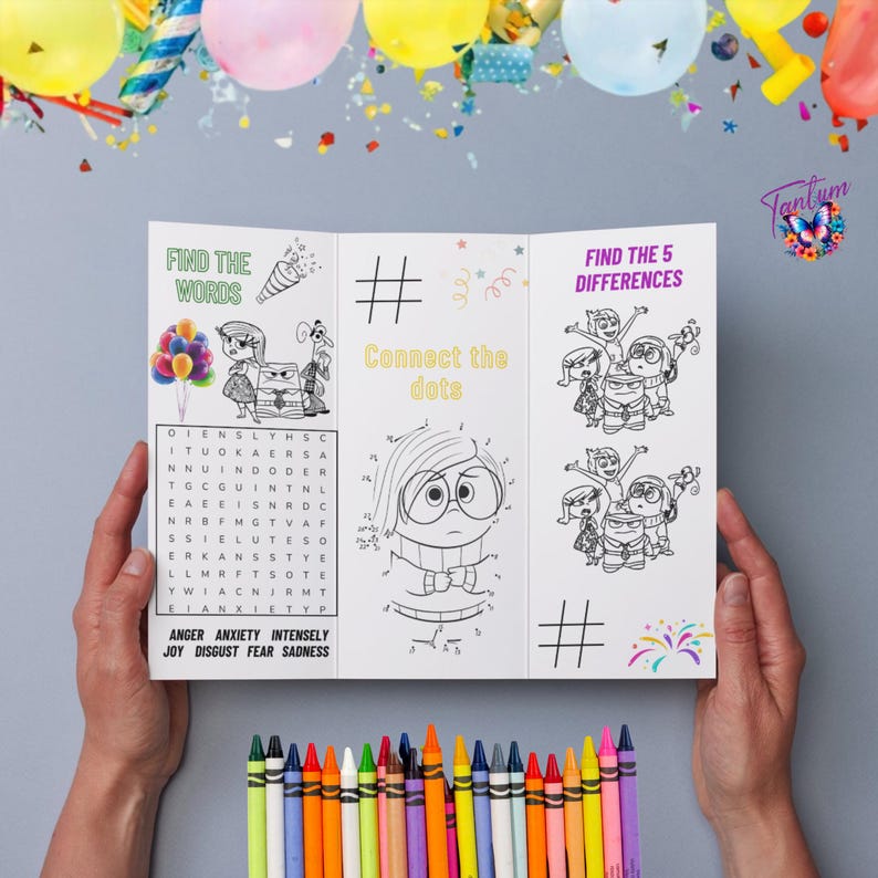 Printable inside out2 Activity Sheet, inside out trifold,inside out 2 Coloring Page, Kids ...