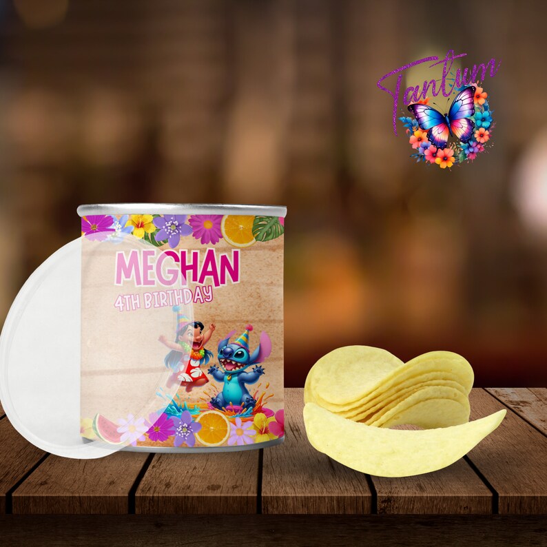 Lilo and Stitch Potato Chips Can Label, Potato Chips Can Wrapper ...