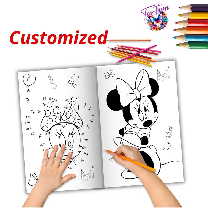 Editable Minnie Mini Coloing Book, Minnie Coloring Book, Minnie Party ...