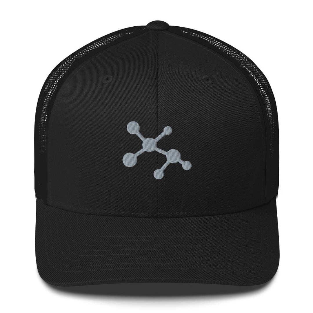 Molecule Trucker Hat, Grey Molecule Embroidery, Biohacker Baseball Cap ...