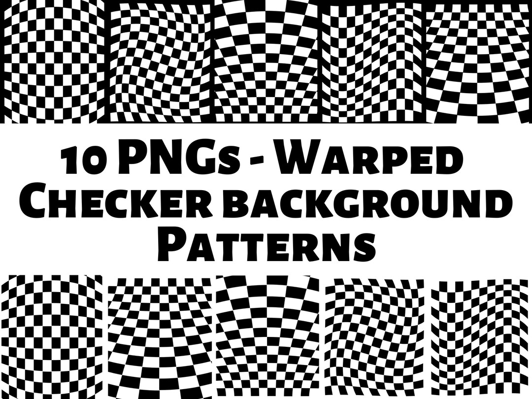Warp Checkered Png, Wavy Checkered Pattern Png, Black Checker and White ...