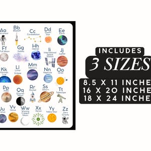 Space Alphabet Printable | A-Z Space Letters | Space Themed Abc’s for ...