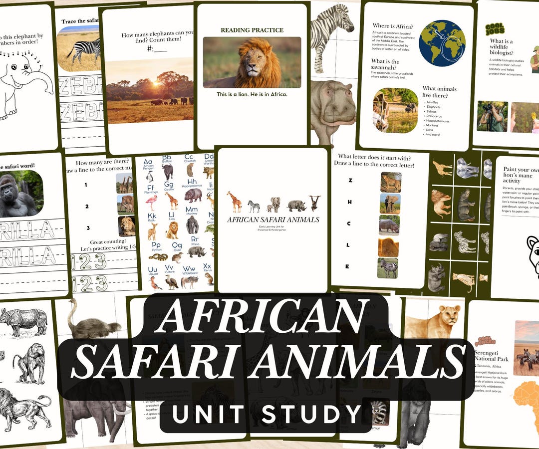 African Safari Animals Unit Study | Early Learning Unit for Preschool ...