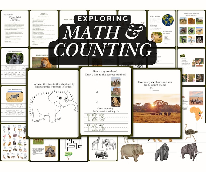 African Safari Animals Unit Study | Early Learning Unit for Preschool ...
