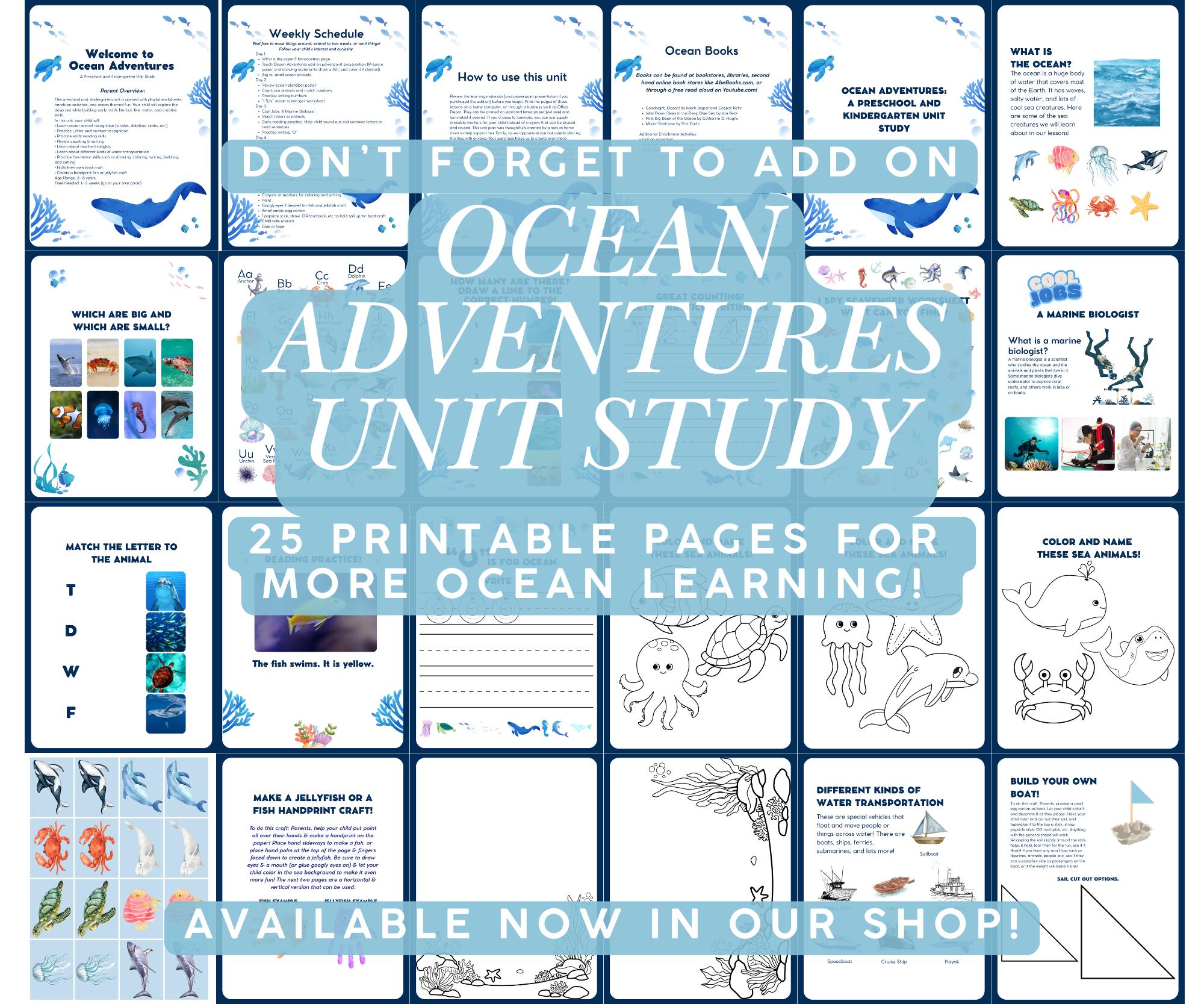 Ocean Alphabet Printable | A-Z Ocean Animals Letters for Preschool ...