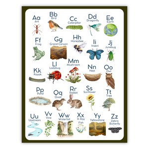 Summer Nature Alphabet Printable | A-Z Nature Letters for Preschool ...