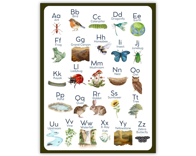 Nature Alphabet Uppercase, Instant Download, Digital Prints - Etsy Canada