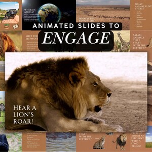 African Safari Animals Interactive Preschool & Kindergarten Powerpoint ...