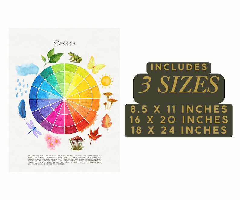 Nature Color Wheel Printable Poster | Printable Classroom Decorations ...