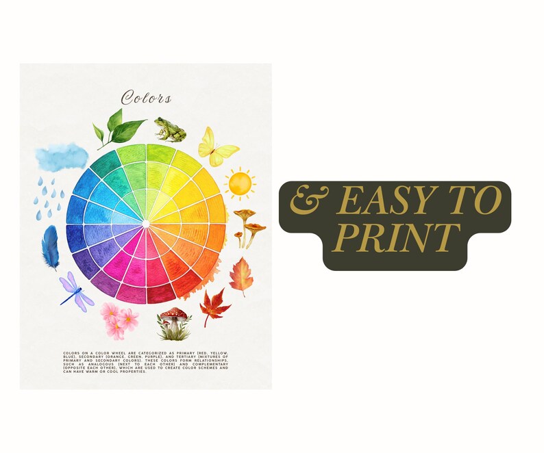 Nature Color Wheel Printable Poster | Printable Classroom Decorations ...