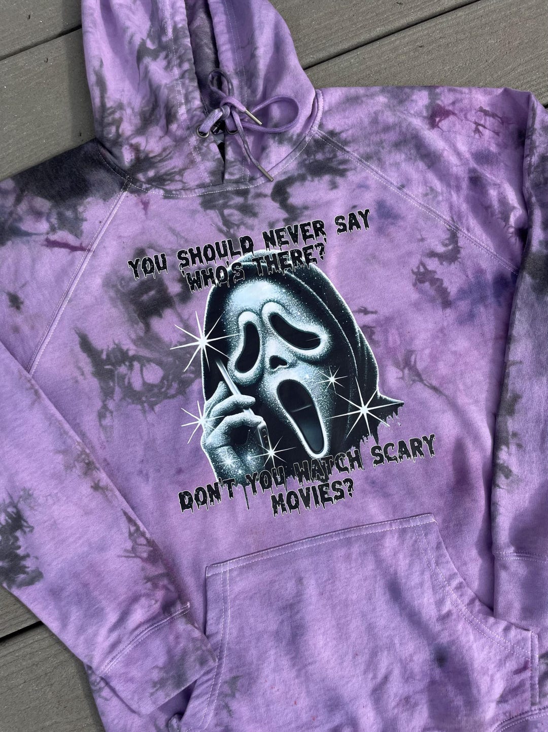 Faux Glitter Ghost Face Purple Tie Dye Adult Hoodie - Etsy