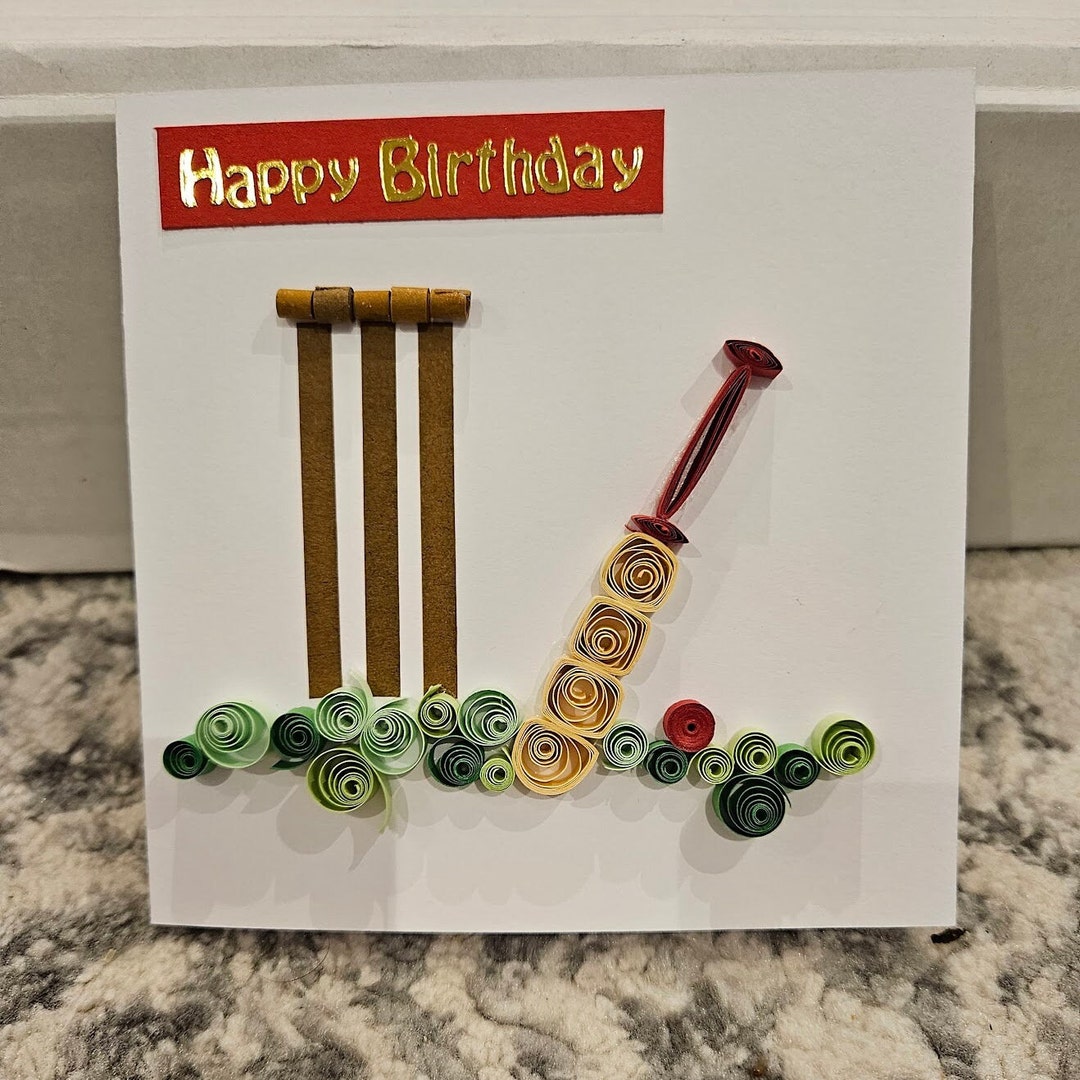 Birthday Cards for Him, Cricket Cards, Quilled Cards, Handmade Cards ...