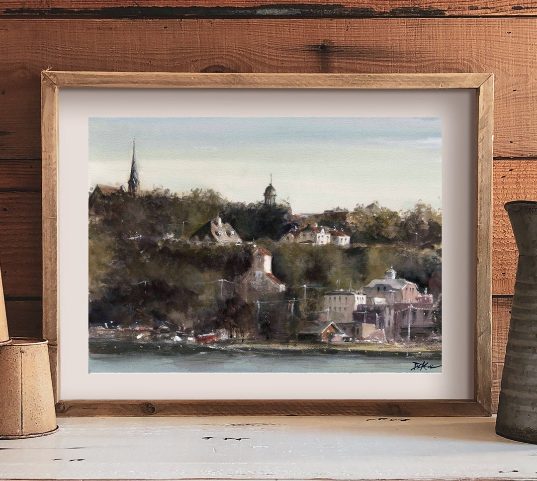 Watercolor Giclee Print, "stillwater Hillside"- Dusk on the Hillside of ...
