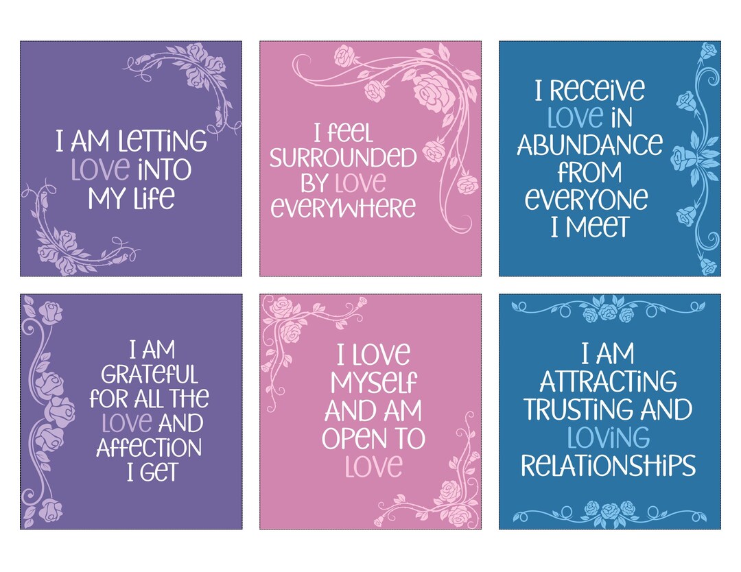 Love Affirmation Cards, Positive Affirmation Cards, Self-love Cards ...