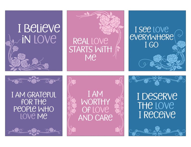 Love Affirmation Cards, Positive Affirmation Cards, Self-love Cards ...