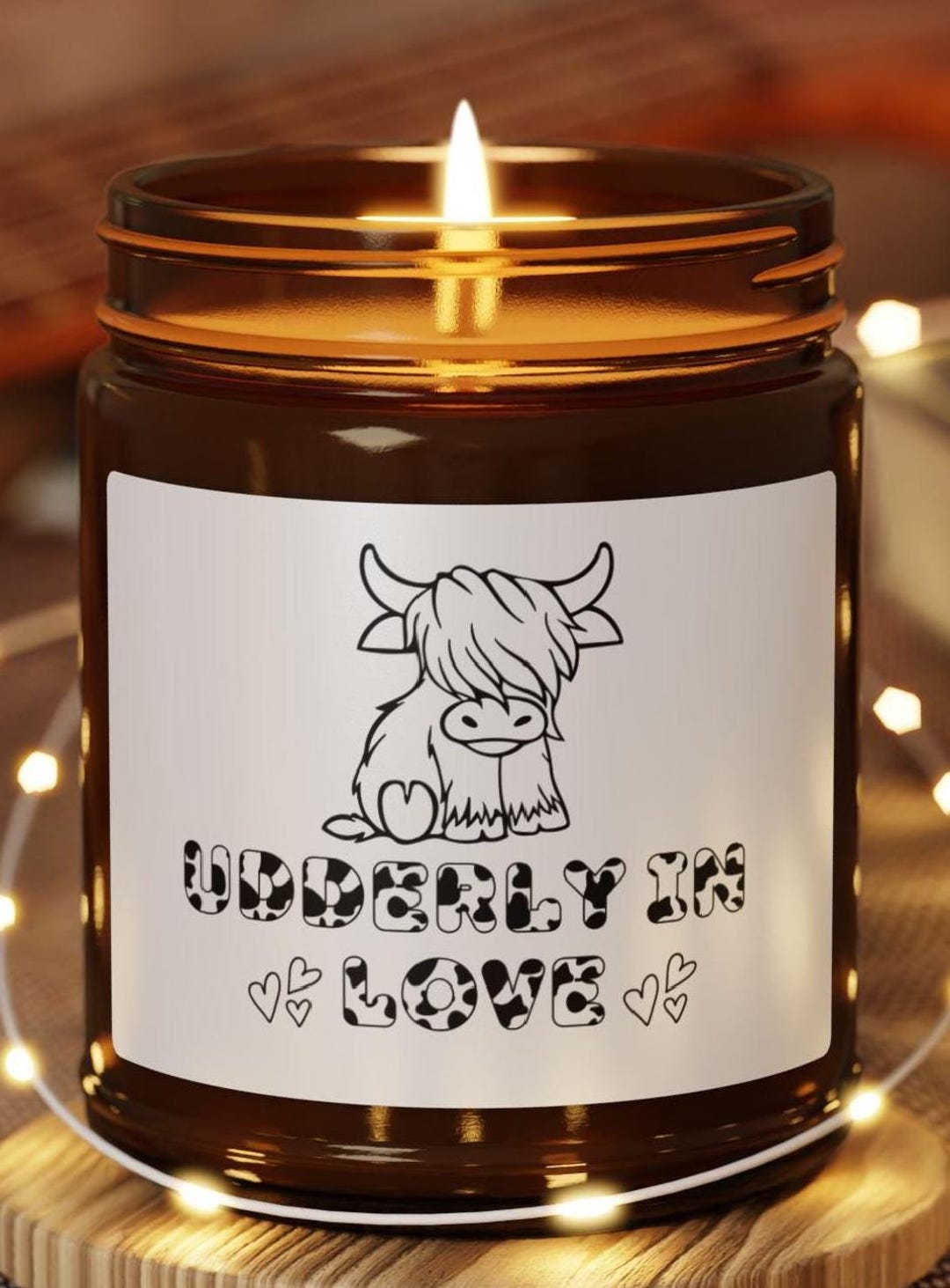 Valentines Highland Cow Candle, Love Candle, Valentines Candle ...