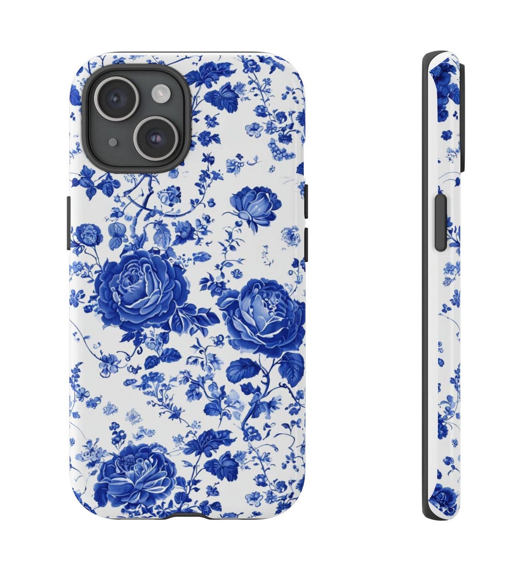 Blue Floral iPhone Case, Blue Flowers iPhone Case, Floral Print Phone ...