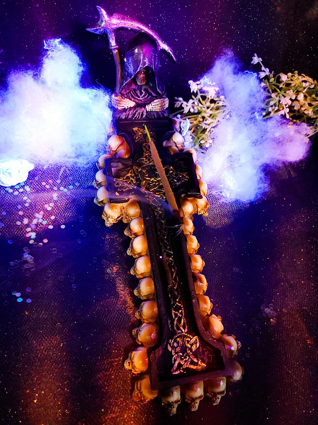 Reaper Skull Cross Incense Burner - Etsy