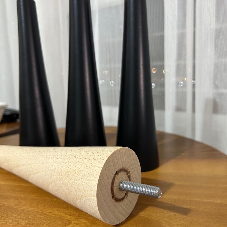 Tapered Beech Wood Furniture Legs: M8 Bolts, Custom Colors - Etsy