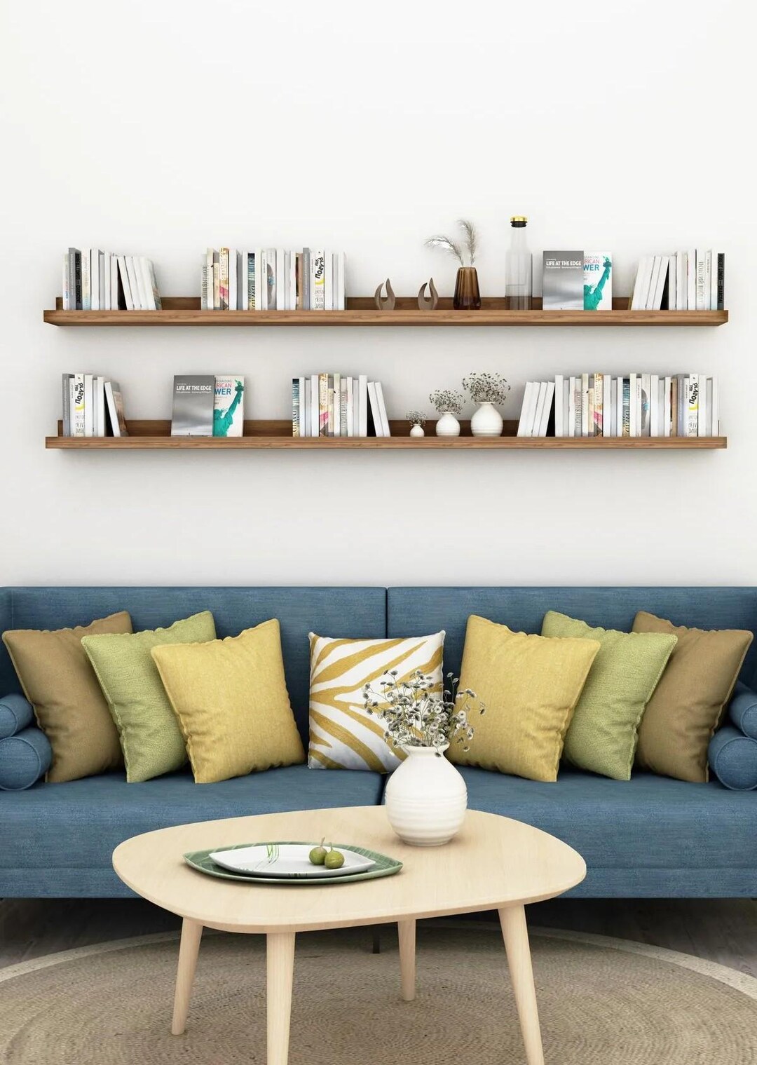 Decorative 2 Piece Flying Bookcase Hidden Wall Mounted Accessory Shelf, 150 Cm Length - Etsy