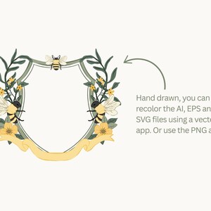 Bee-themed Crest Graphic - Hand-drawn PNG Perfect for Baby Showers ...