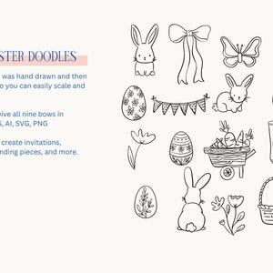 Easter Doodle Illustration Clipart - 16 Hand-drawn Easter Designs ...