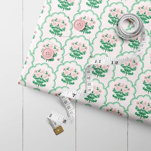Pink Floral Grand Millennial Scallop Pattern - Preppy Floral Background ...