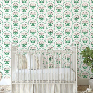 Pink Floral Grand Millennial Scallop Pattern - Preppy Floral Background ...