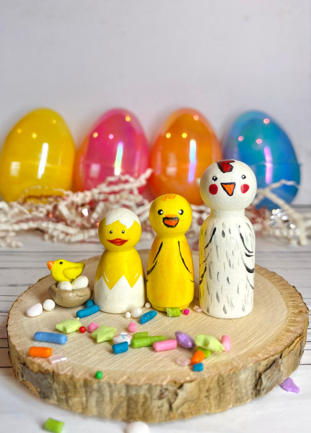 Farm Peg Dolls, Chicken, Easter Doll, Gift - Etsy