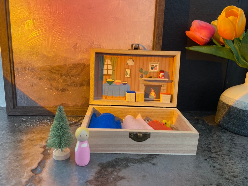 Goldilocks and the Three Bears Play Set, Wood Toy, Travel Toy, Road ...
