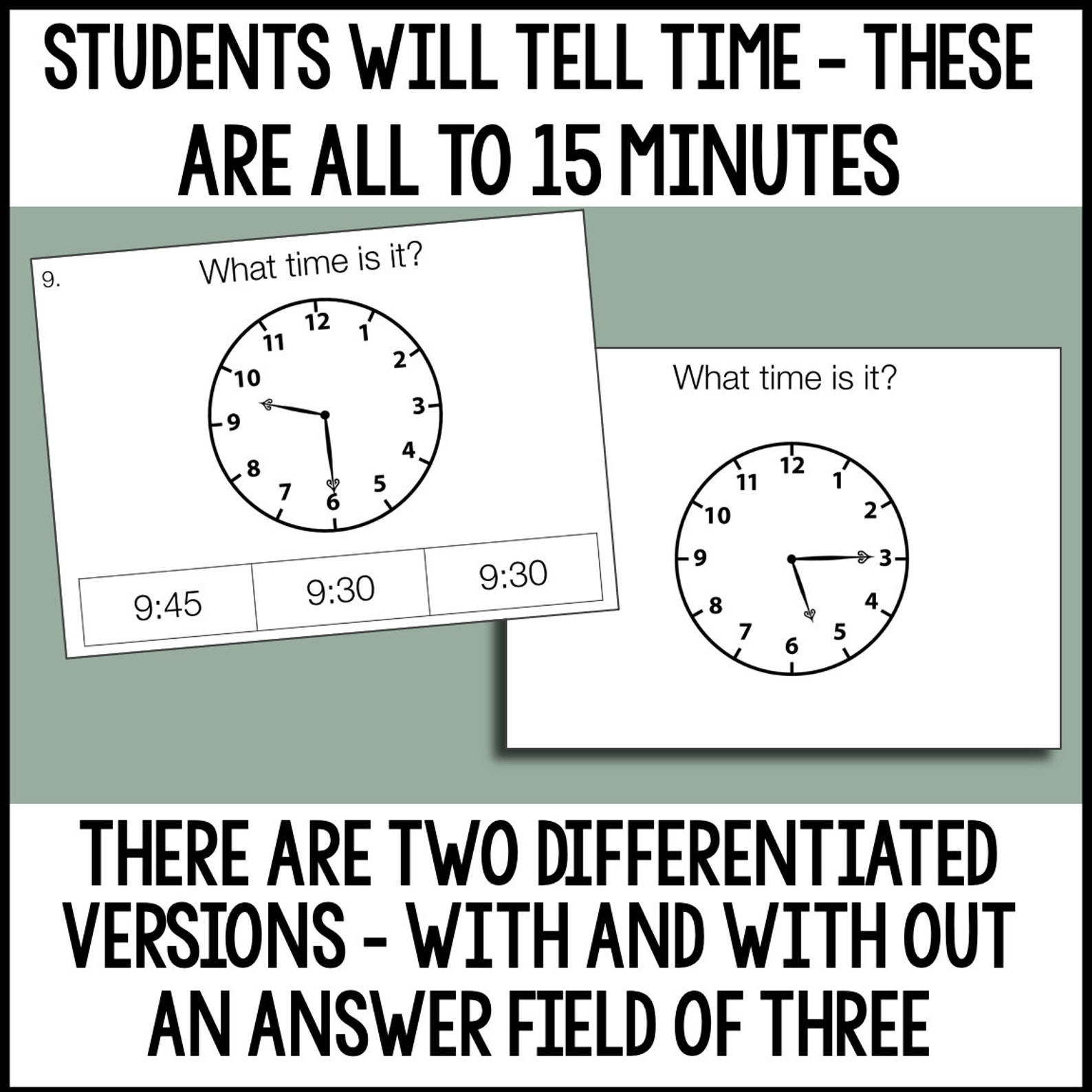 Telling Time Reading a Clock Task Cards Homeschool Special - Etsy