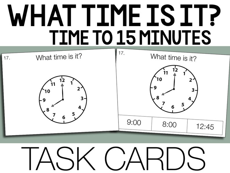 Telling Time, Reading a Clock Task Cards, Homeschool, Special Ed - Etsy ...