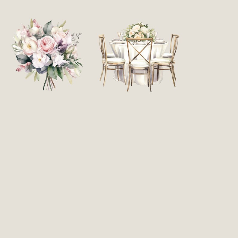 Wedding Clipart Pack, Bridal Watercolor, Bridal Shower, Wedding ...