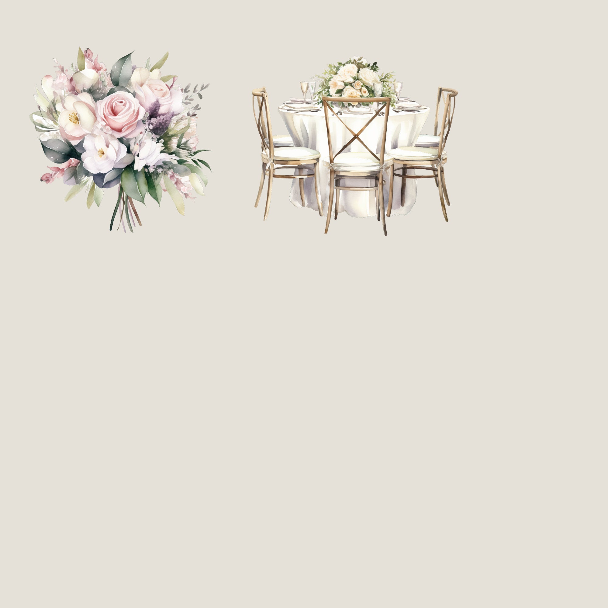 Wedding Clipart Pack, Bridal Watercolor, Bridal Shower, Wedding ...