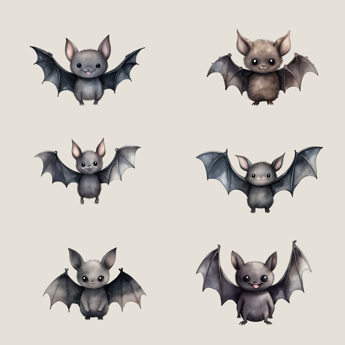 Bat Clipart, Watercolor Bats, Halloween, Fall Decor, Cute Bat, Spooky ...