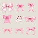 Coquette Clipart Pack, Pink Bows, Coquette Cherry Bow PNG, Coquette ...