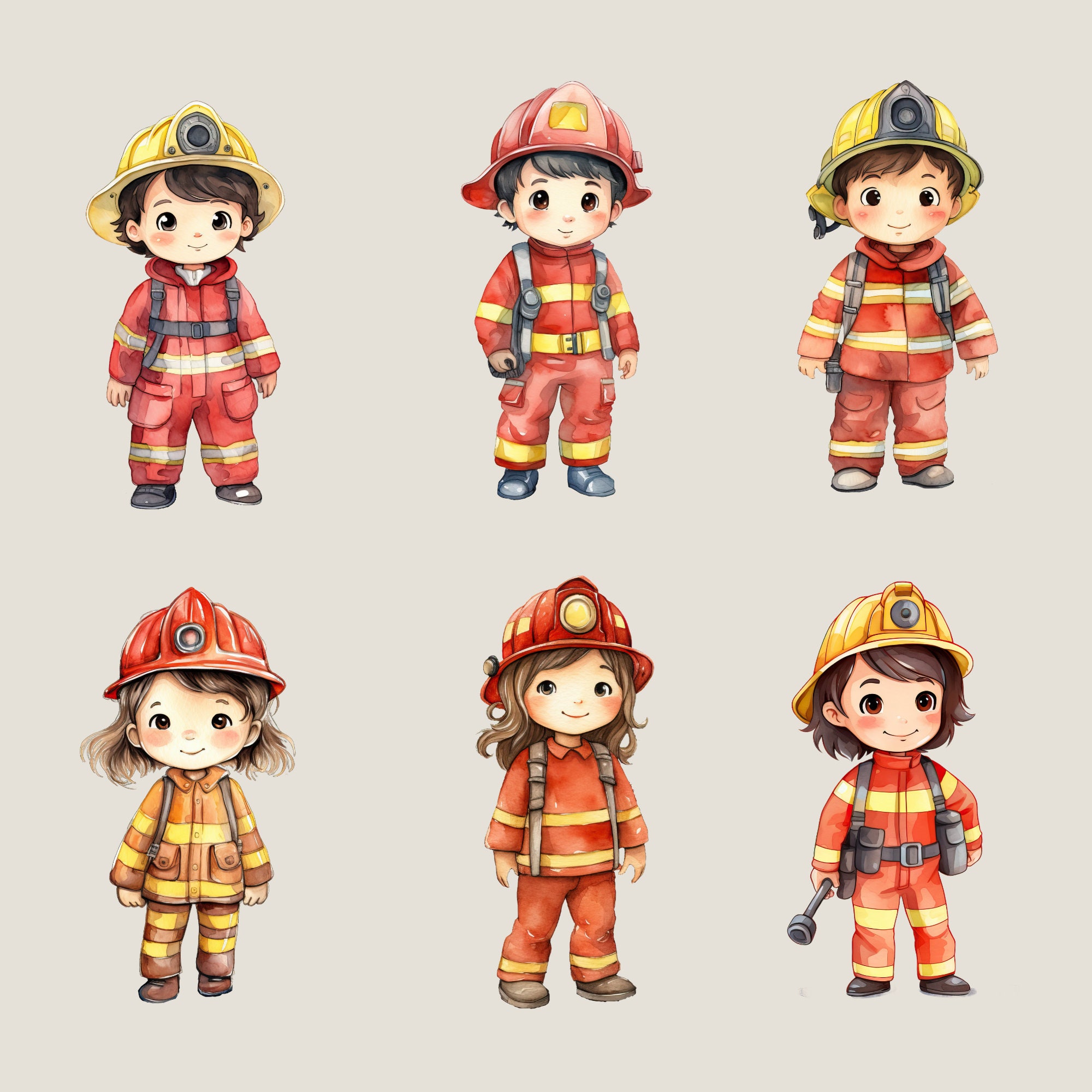 Firefighter Department Clipart Pack, Fireman, Fire Station PNG, Fire ...