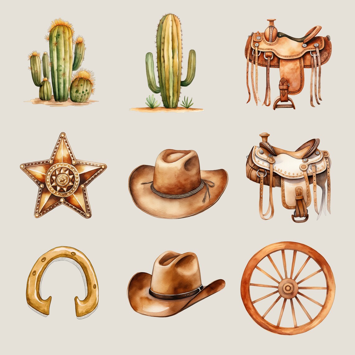 Cowboy Clipart Pack, Wild West Cow Boy PNG, Cute Cowboy Water Color ...