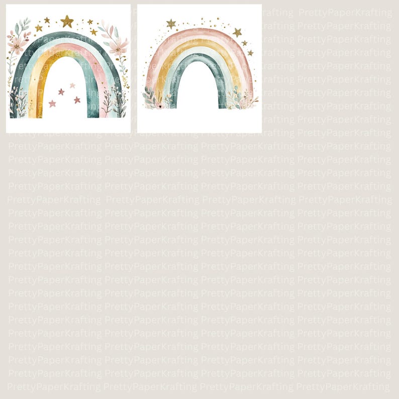 Pastel Rainbow Clipart, Nursery Wall Art, Baby Shower Clipart, Birthday ...