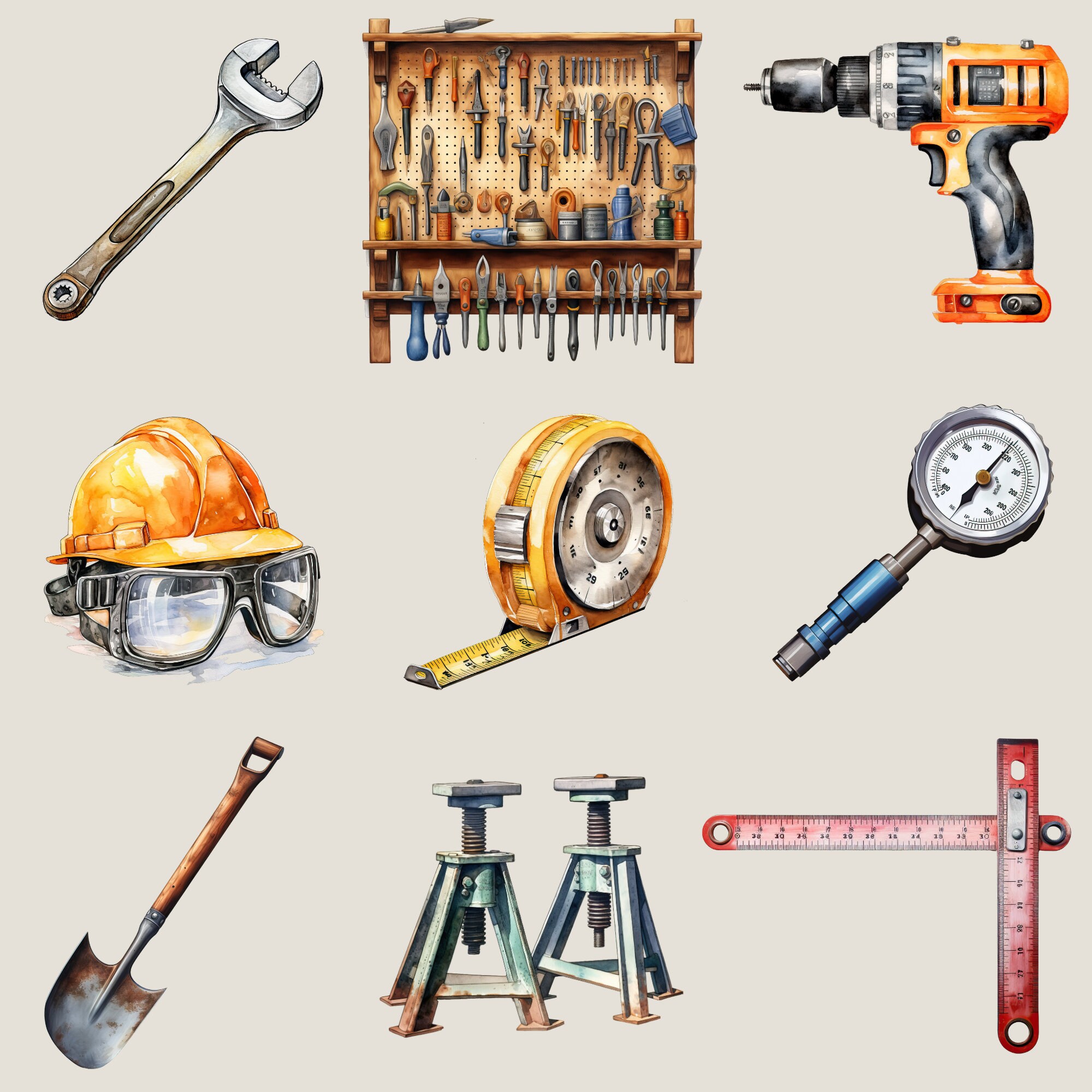 Equipment and Tools Clipart Pack, Power Tools Hand Tools Construction ...