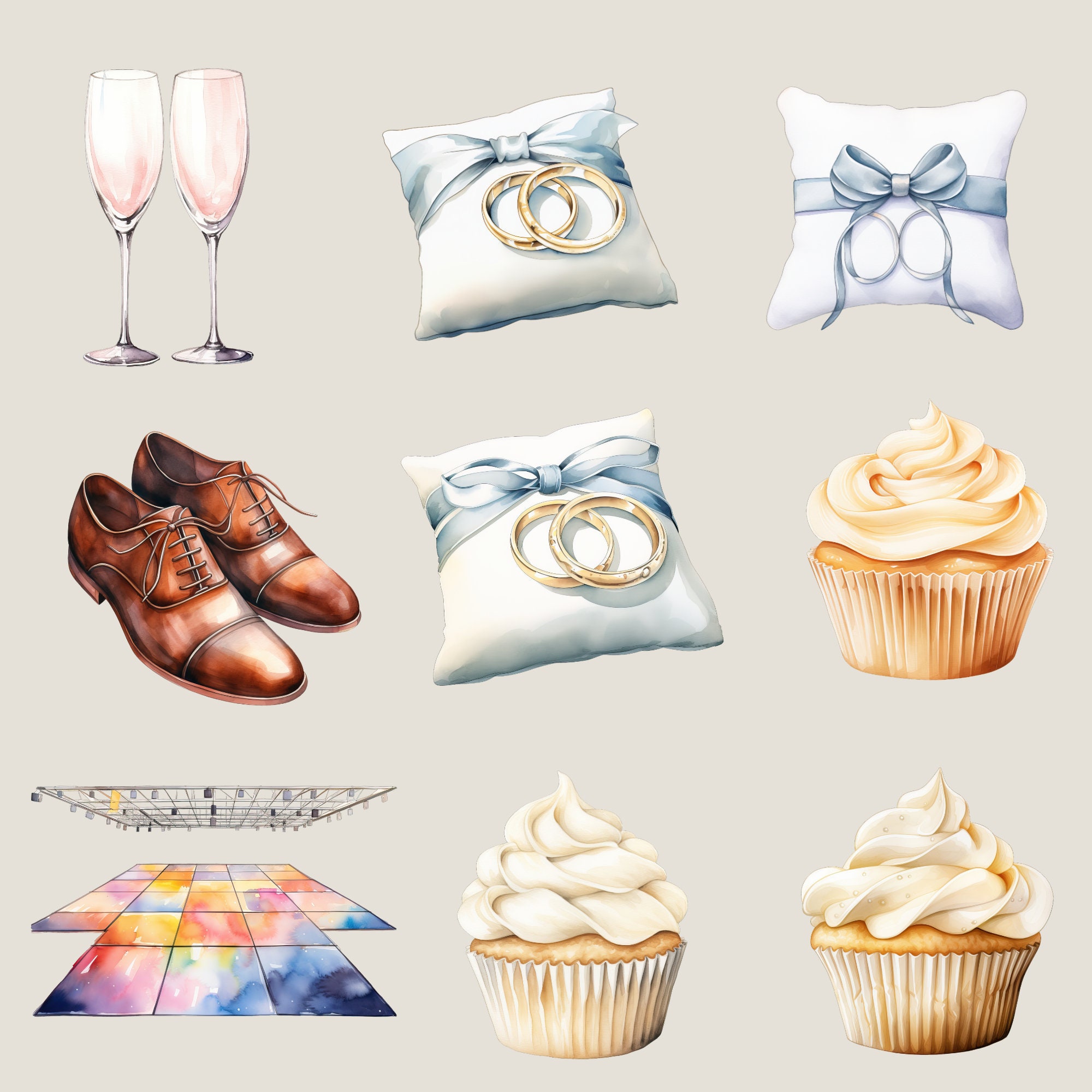 Wedding Clipart Pack, Bridal Watercolor, Bridal Shower, Wedding ...