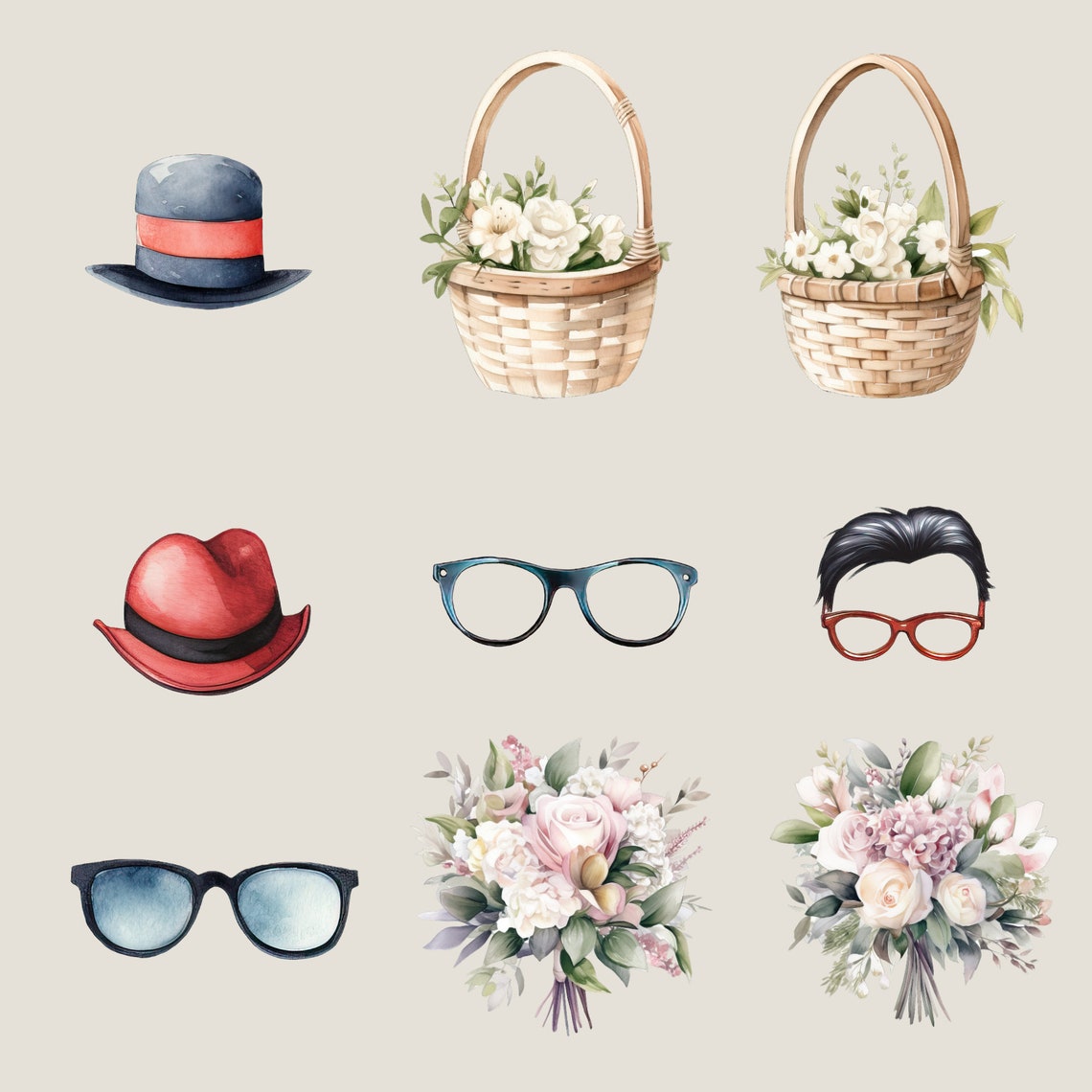 Wedding Clipart Pack, Bridal Watercolor, Bridal Shower, Wedding ...