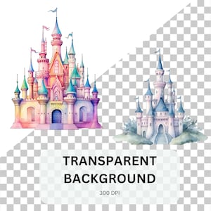 Princess Castle Clipart Pack, Fairy Tale Princess Watercolor, Castle ...