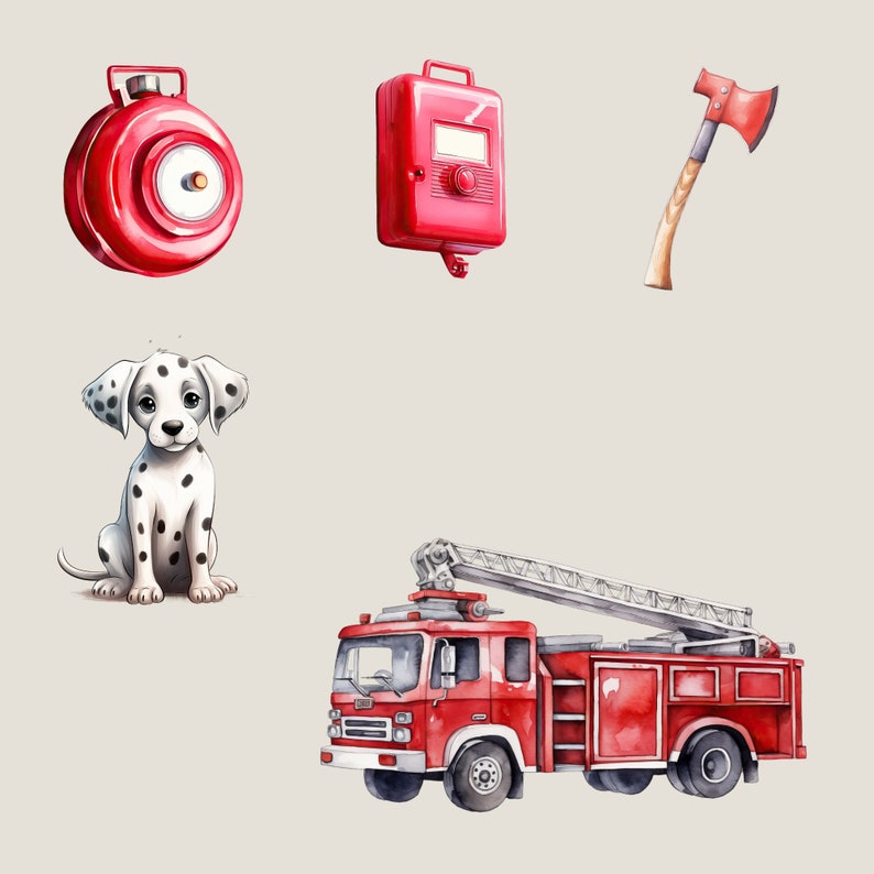 Firefighter Department Clipart Pack, Fireman, Fire Station PNG, Fire ...