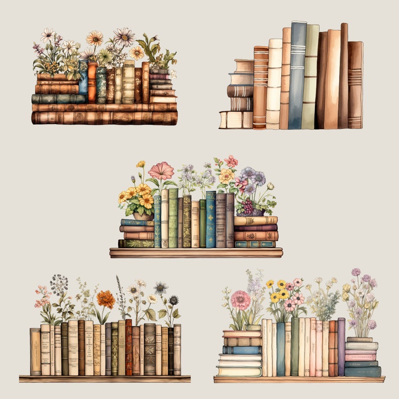 Book Border Clipart Pack, Vintage Border, Paper Book, Junk Journal ...